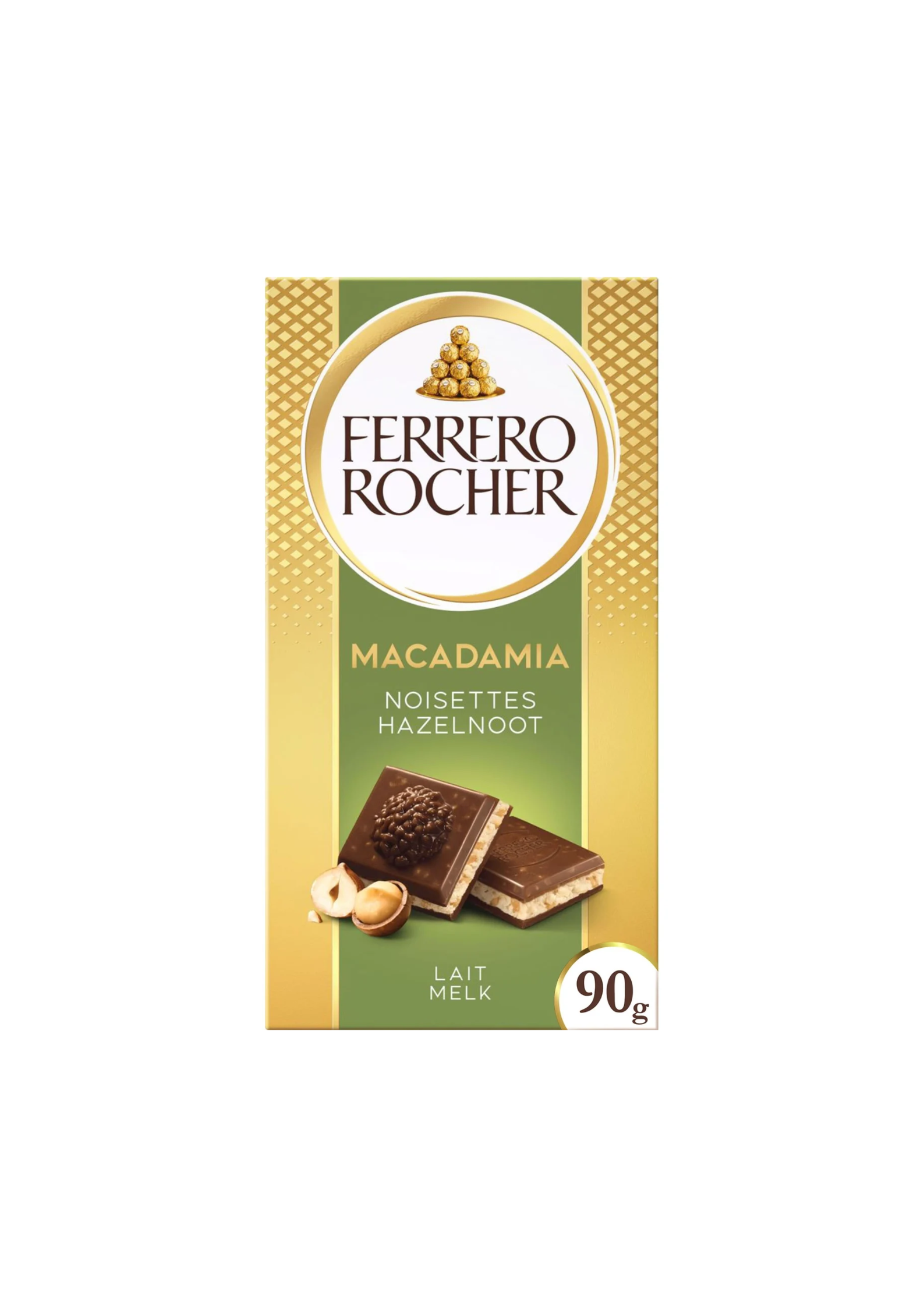 Ferrero Rocher Tablette Chocolat Noisettes/Macadamia - 90 g | MesBonBons