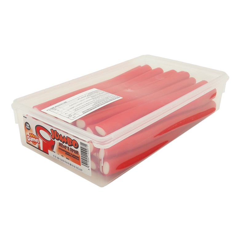 Damel Jumbo Stick Fraise Tubo - 30 pièces | Candy Stock