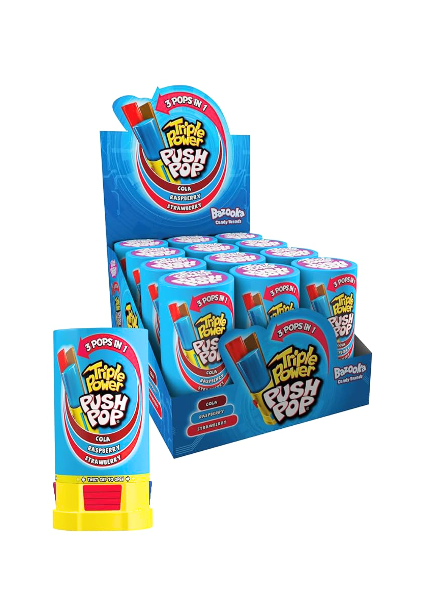 Triple Power Push Pop - 12 x 34 g | Candy Stock