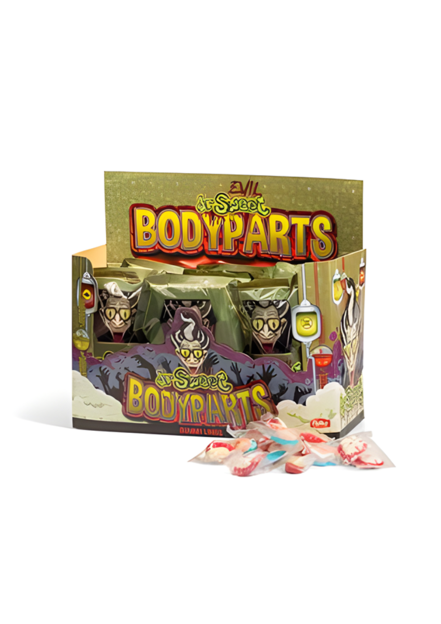 Dr. Sweet Evil Body Parts - 24 x 128 g | Candy Stock