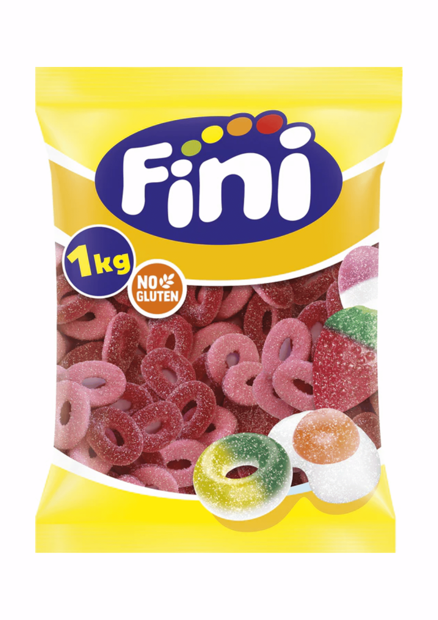 Fini Anneaux Fraise - 1 kg | Candy Stock