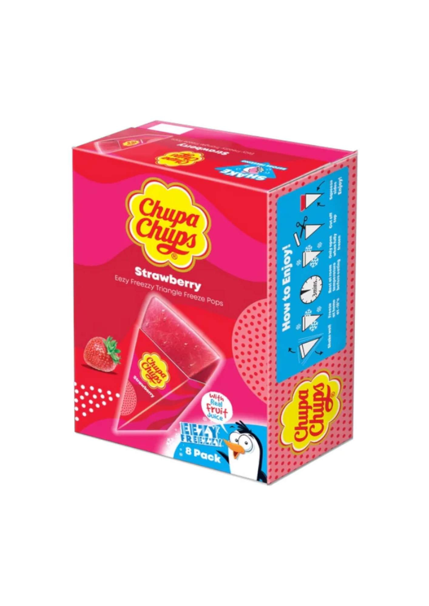 Freeze Pops Chupa Chups Fraise - 8 x 62 ml | MesBonBons