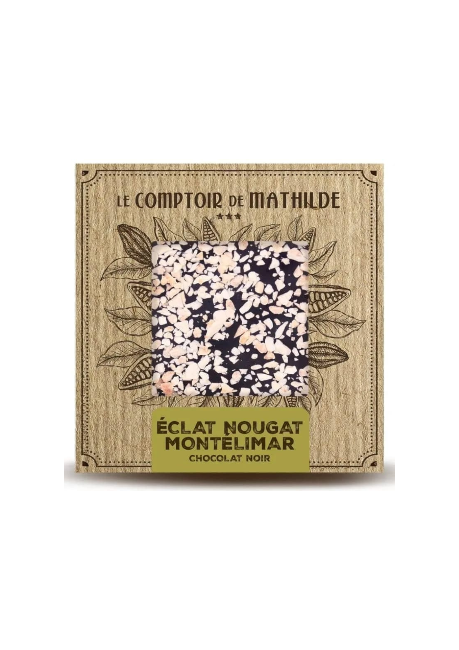 Le Comptoir de Mathilde Chocolat Noir Eclats de Nougat - 80 g | MesBonBons